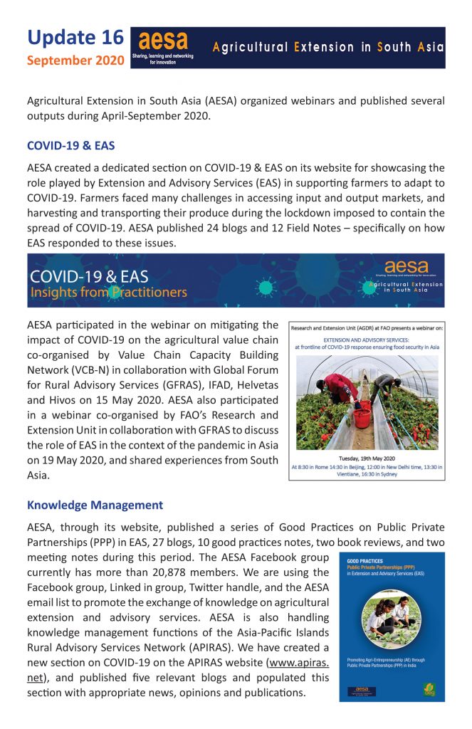 AESA Update 16 (September 2020) | AESA