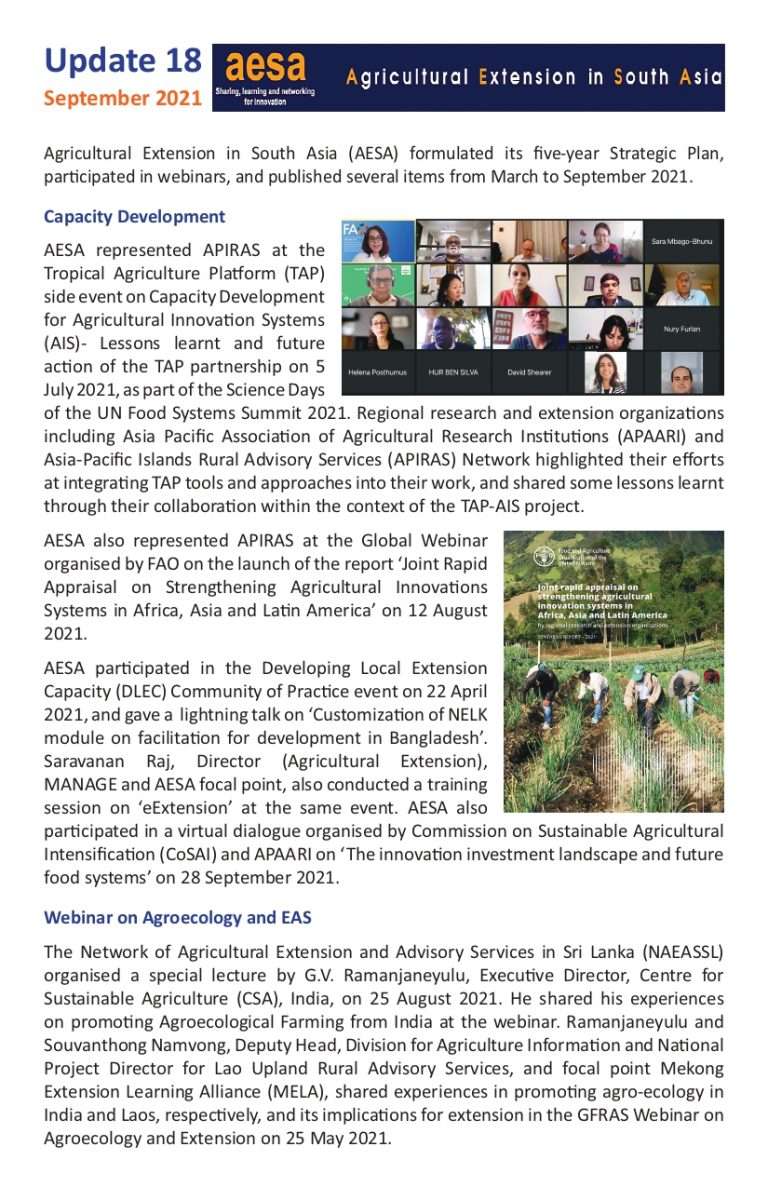 AESA Update 18 (September 2021) | AESA